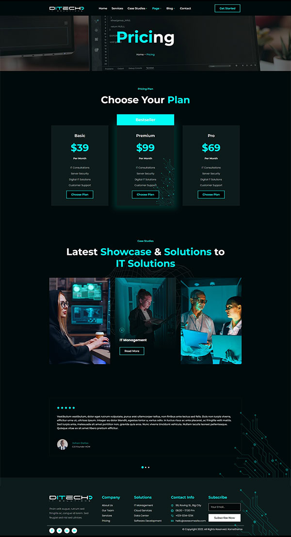 Ditech - IT Solutions & Services Company Elementor Template Kit by Rometheme